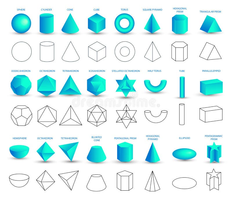 Math Solid Shapes Stock Illustrations – 282 Math Solid Shapes Stock ...