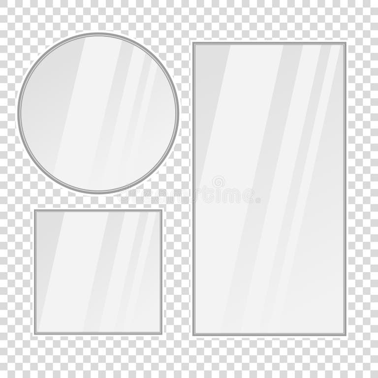 Set of Vector Realistic Mirrors with Reflection Stock Vector ...