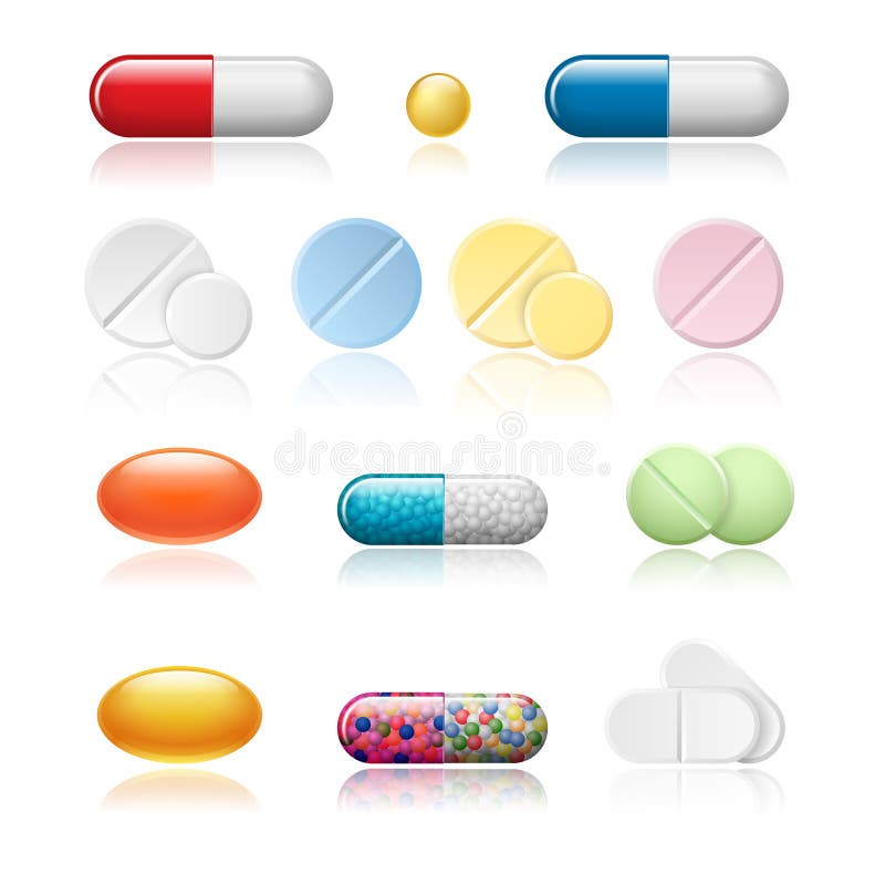 Set of Vector Realistic Pills and Capsules Stock Vector - Illustration ...