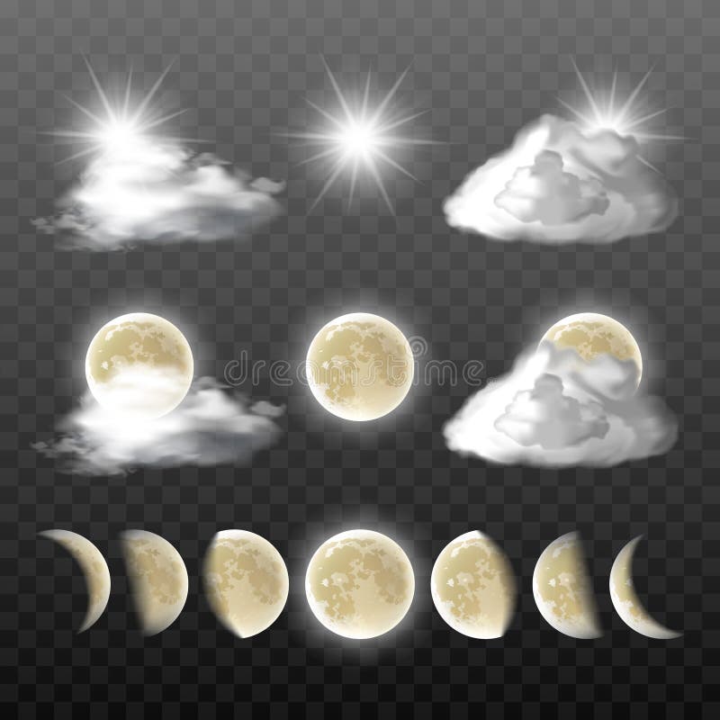 Moon Phases Transparent Background Stock Illustrations – 174 Moon ...