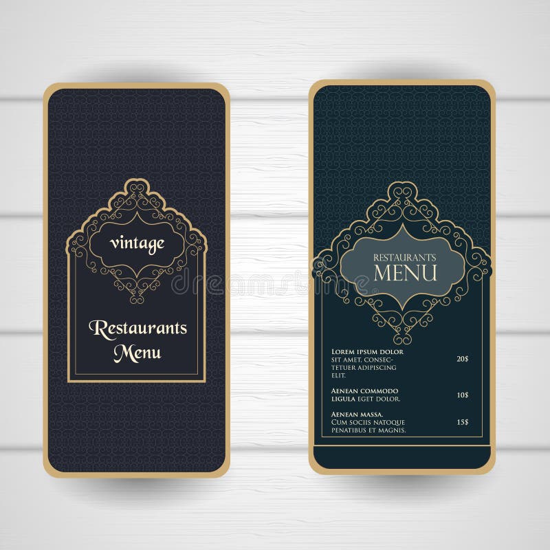 Set of Vector Restaurant Menu Western Vintage Style Stock Vector ...