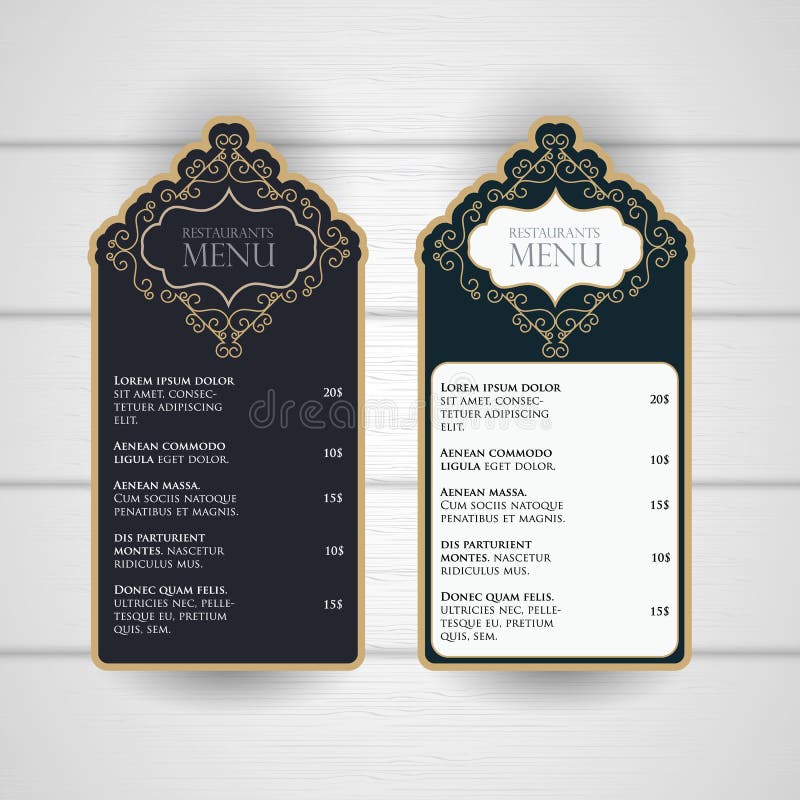 Set of Vector Restaurant Menu Western Vintage Style Stock Vector ...