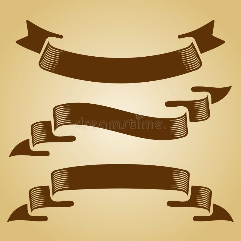 Set of Vector Retro Ribbons Stock Vector - Illustration of decorative ...