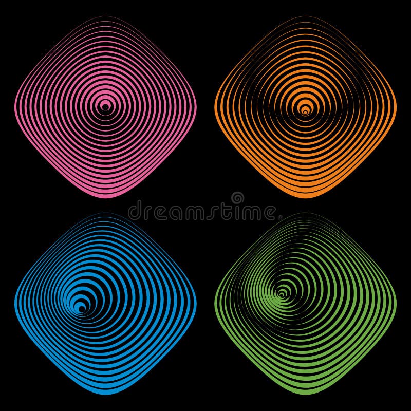 Set of Vector Rhombus Elements from Lines Stock Vector - Illustration ...