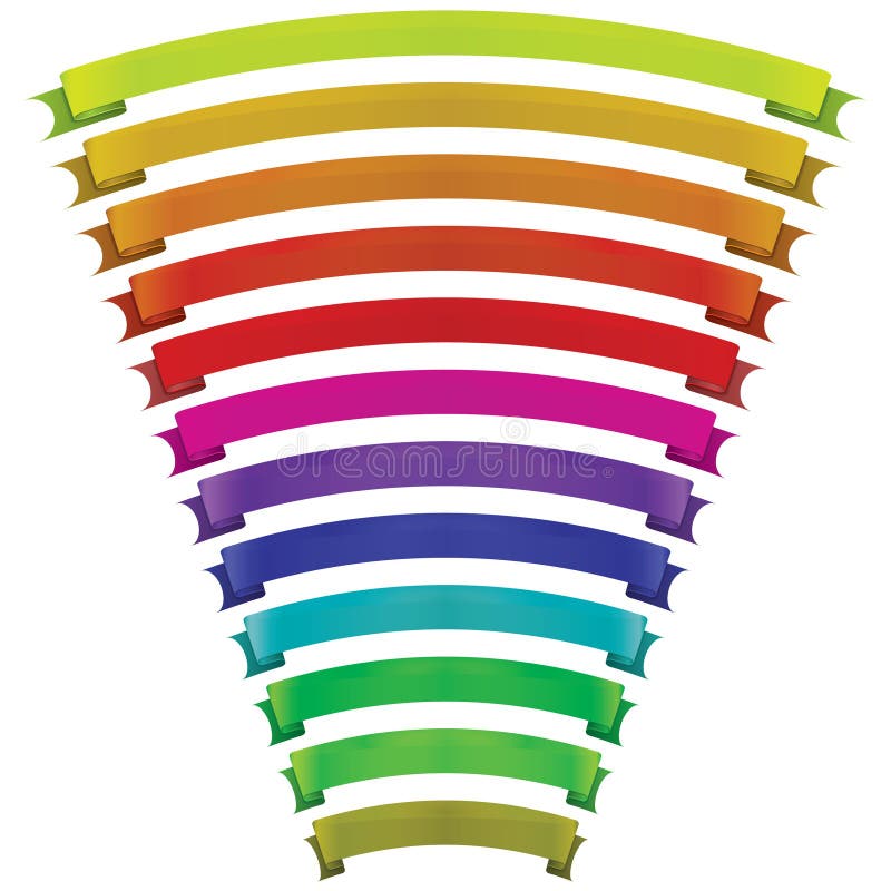 Set of Vector Ribbons of Different Colors Stock Illustration ...