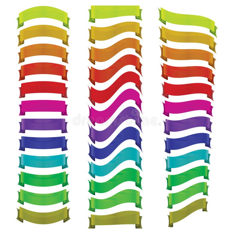 Set of Vector Ribbons of Different Colors Stock Illustration ...