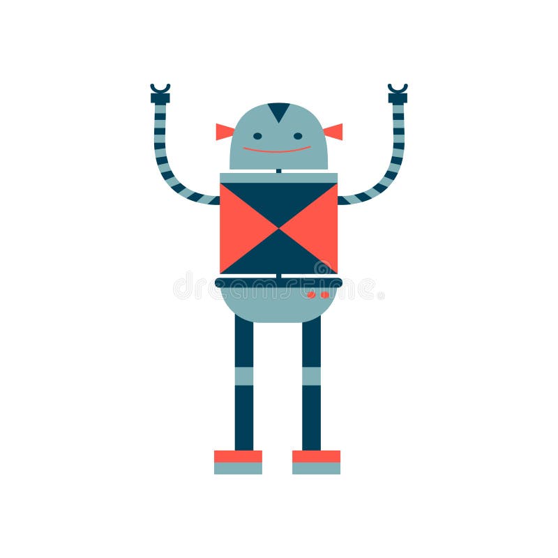 Set of Vector Robots in Cartoon Style. Isolated Vector Robots in a ...