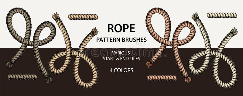 Set of 8 Vector Rope Pattern Brushes Stock Vector - Illustration of ...