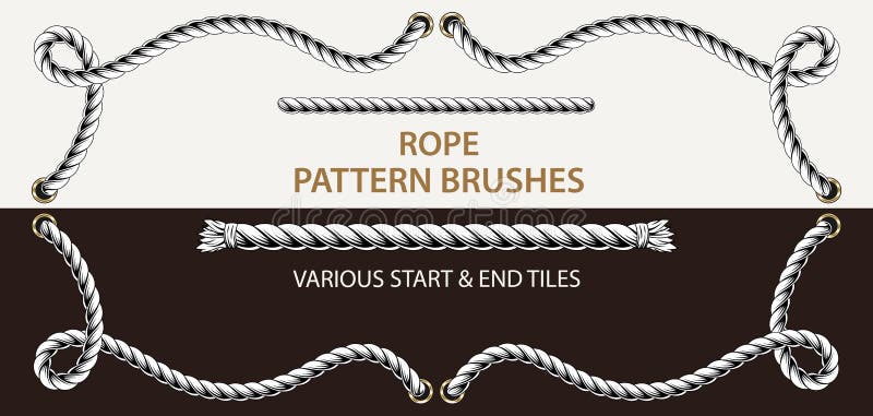Set of 2 Vector Rope Pattern Brushes. Stock Vector - Illustration of ...