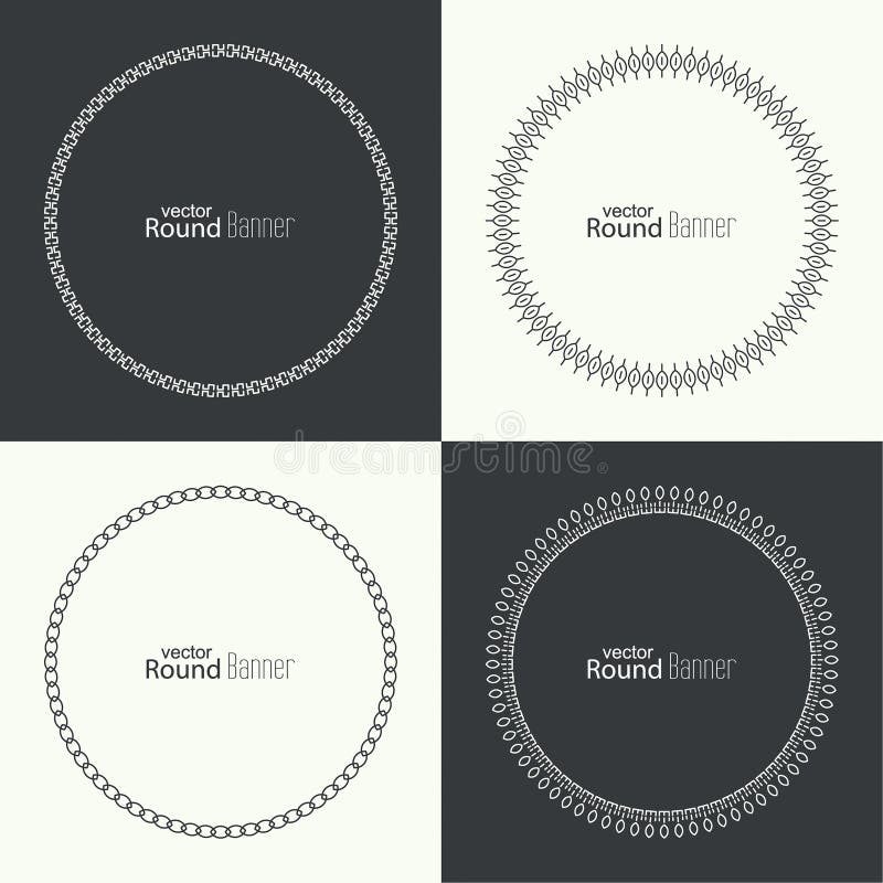 Set of Vector Round Banners Stock Vector - Illustration of minimal ...