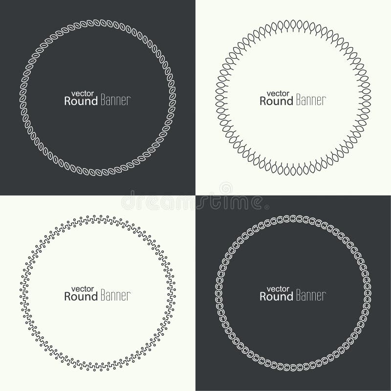 Set of Vector Round Banners Stock Vector - Illustration of line ...