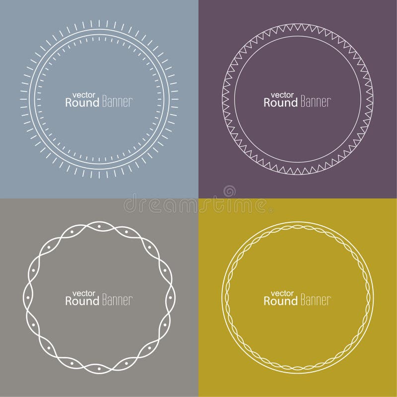 Set of Vector Round Banners Stock Vector - Illustration of contour ...
