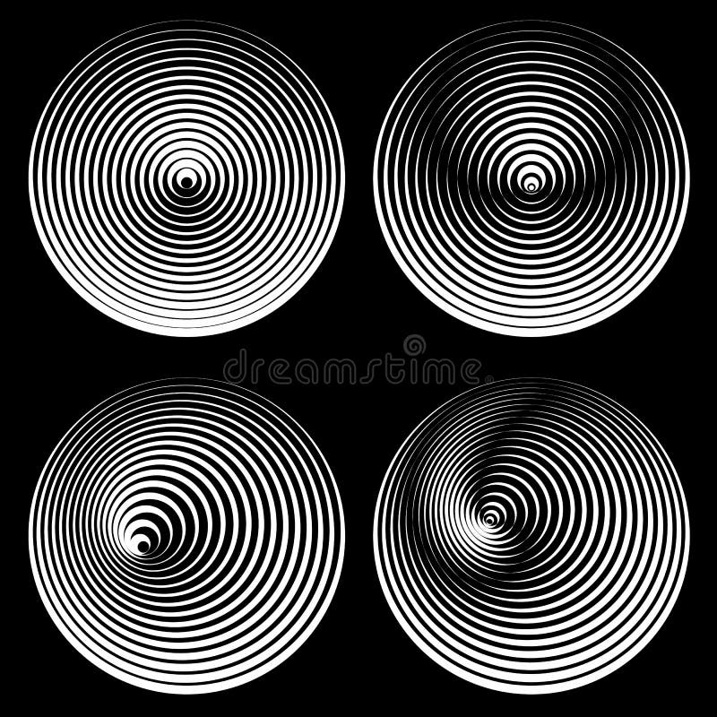 Set of Vector Round Elements from Lines Stock Vector - Illustration of ...
