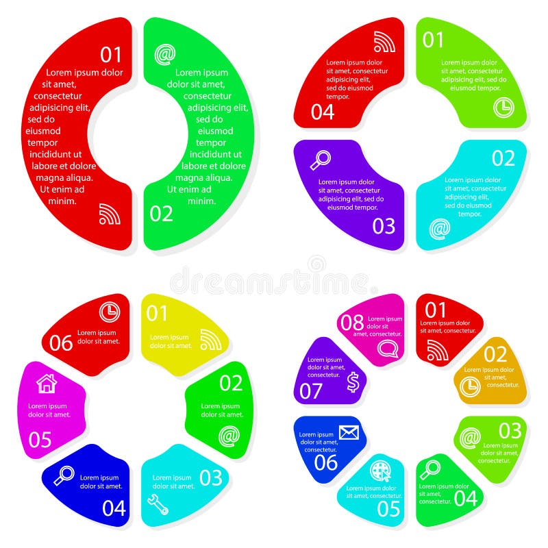Set of Vector Round Infographic Diagrams Stock Vector - Illustration of ...