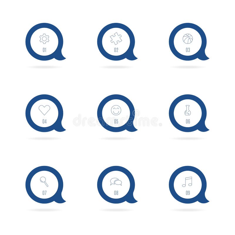 Set of Vector Round Pointers for Various Services. Infographic Design ...