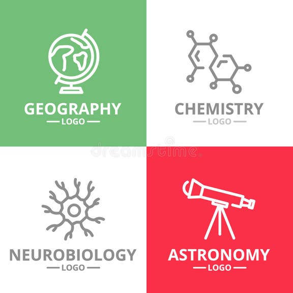 Set of Vector Science and Research Logo or Insignia, Emblems, Labels ...