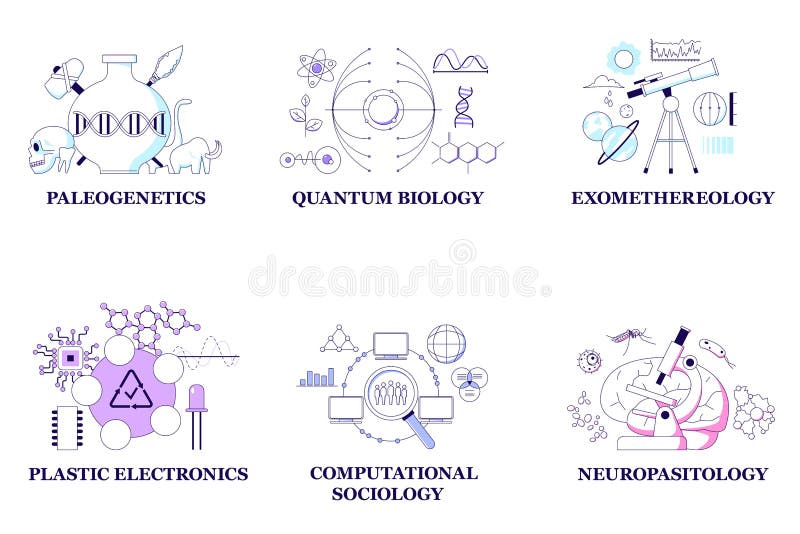 Set of Vector Scientific Concepts Stock Vector - Illustration of ...