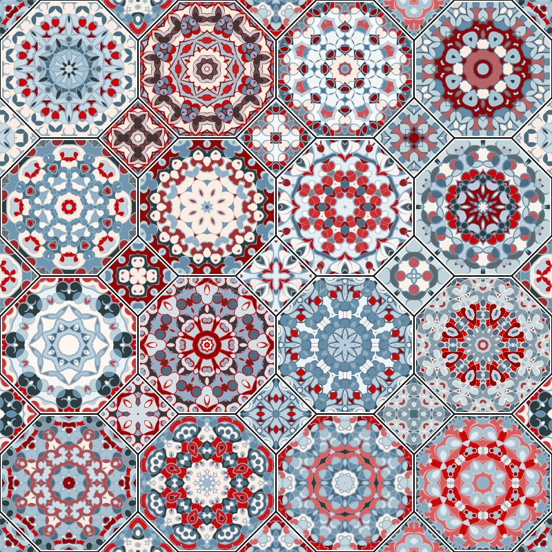 Set of Octagonal and Square Patterns. Stock Vector - Illustration of ...