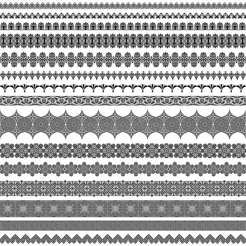 Set of Vector Seamless Brushes in Traditional Greek Style Stock Vector ...