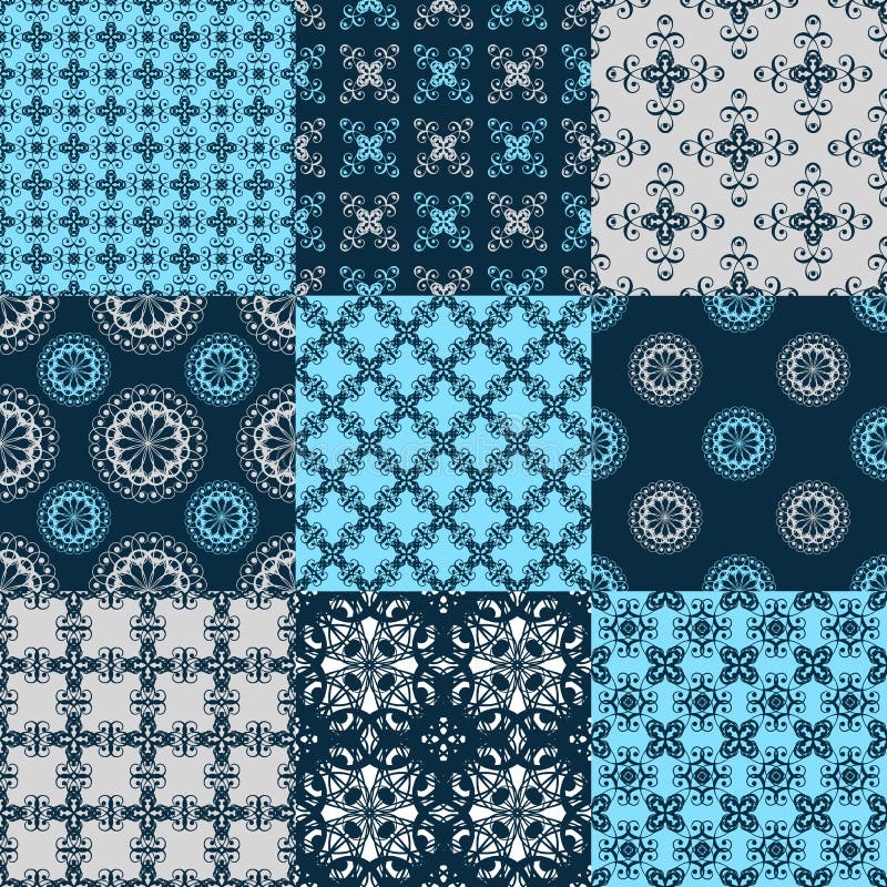 Set of Four Seamless Patterns with Roses. Vector Eps-10. Stock Vector ...