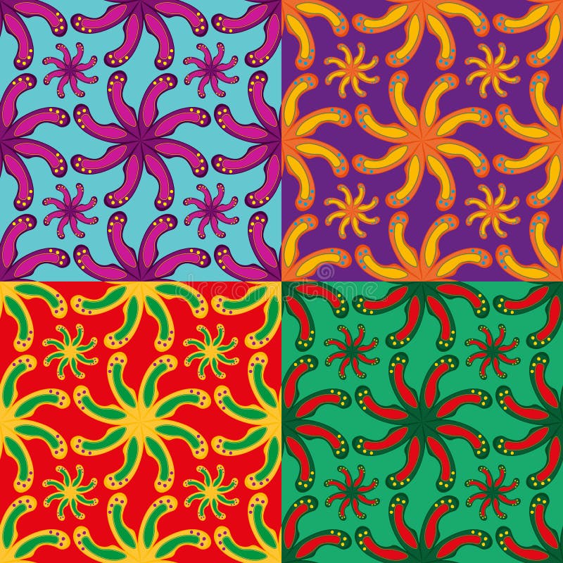 Set of Vector Seamless Pattern Stock Vector - Illustration of vector ...