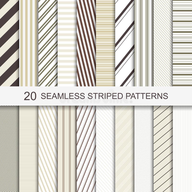 Set of Vector Seamless Striped Patterns. Stock Vector - Illustration of ...