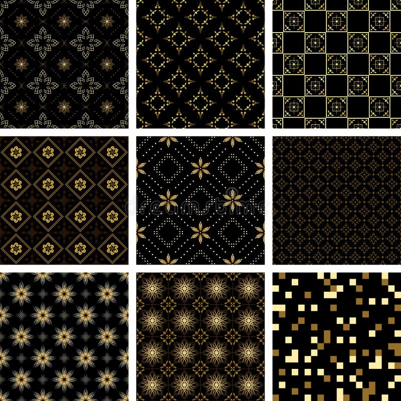 Set of Vector Seamless Textures Stock Vector - Illustration of ornament ...