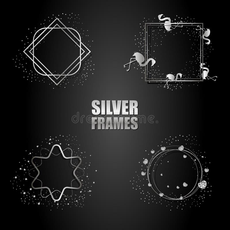 Set of Vector Silver Metallic Frames. Vector Isolated Objects on a ...