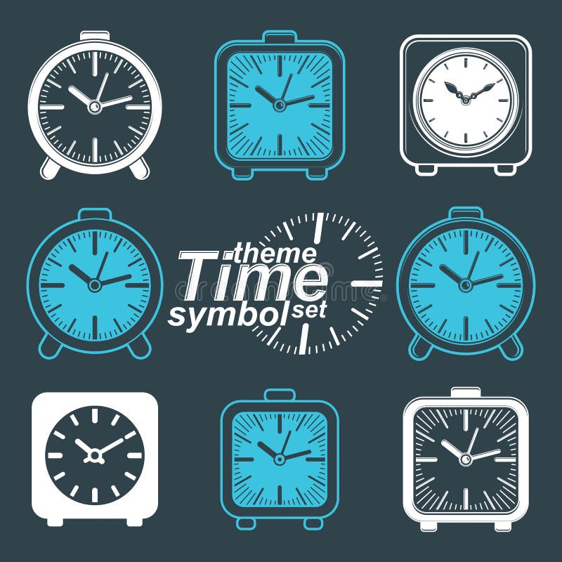 Table Clocks Collection, Old Fashioned and Modern Time Measuring ...