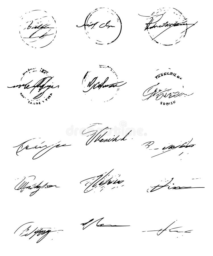 Set of Vector Sketch Abstract Stamps Stock Vector - Illustration of ...