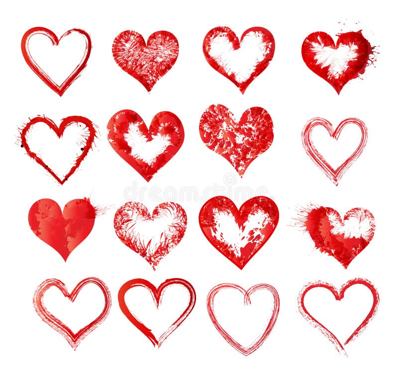 Set of Vector Sketch Hearts Stock Vector - Illustration of artwork ...