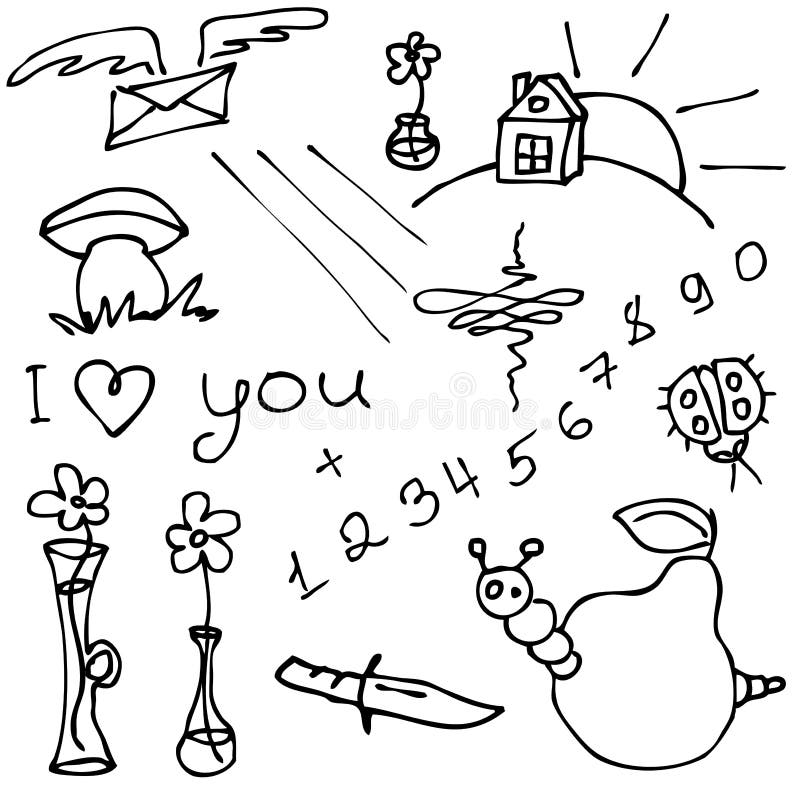 Set of vector sketches stock vector. Illustration of pear - 28734266