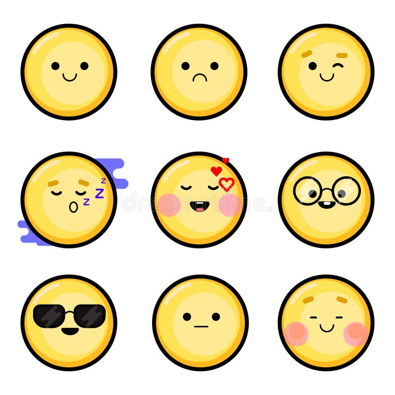Smileys Vector Icon Set. Emoticons Pictograms Stock Vector ...