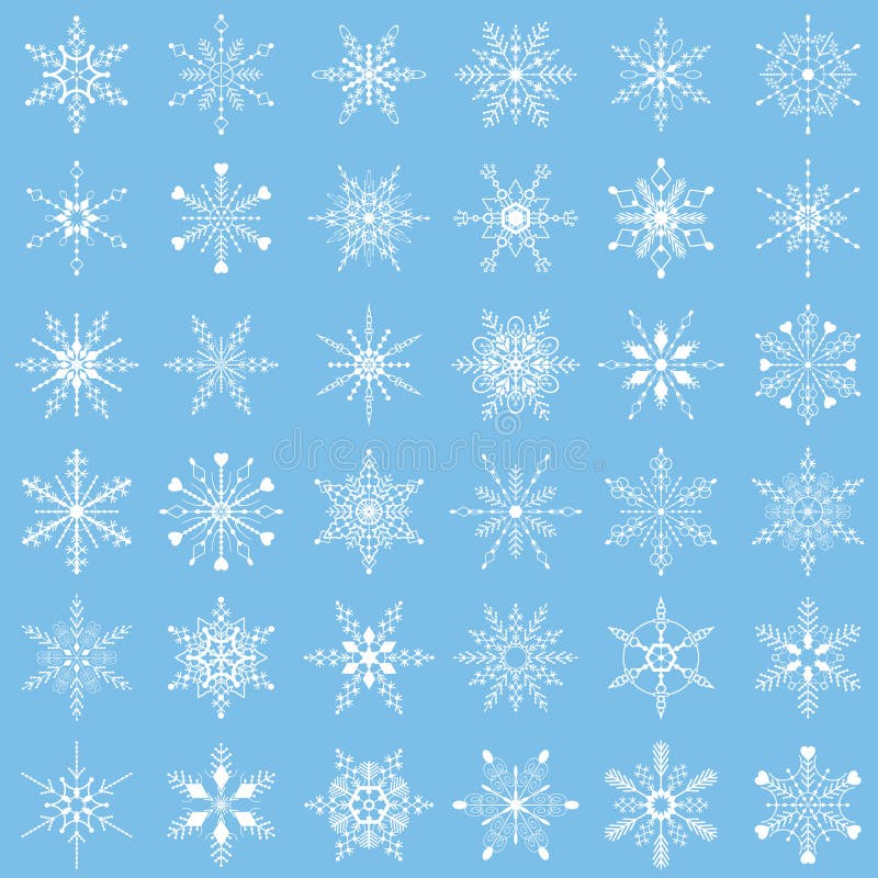 Set of Vector Snowflakes stock vector. Illustration of seasonal - 6097930