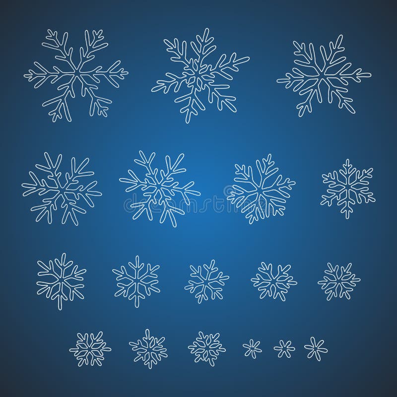 Set of vector snowflakes stock vector. Illustration of drawn - 90828813