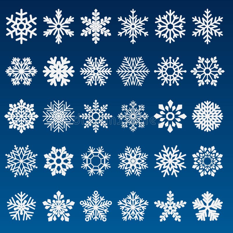 Set of vector snowflakes stock vector. Illustration of sign - 77852582