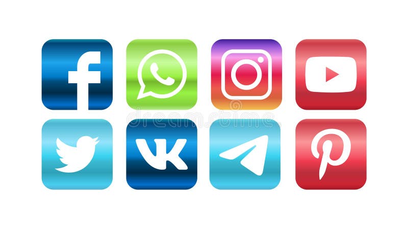 Social media logos stock vector. Illustration of design - 260106403