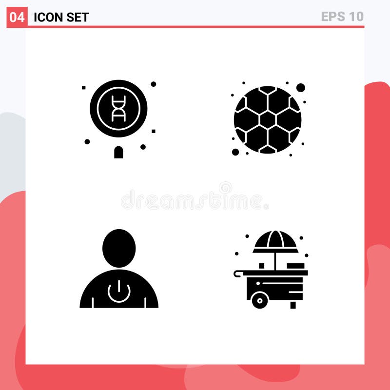 Pack of 4 Modern Solid Glyphs Signs and Symbols for Web Print Media ...