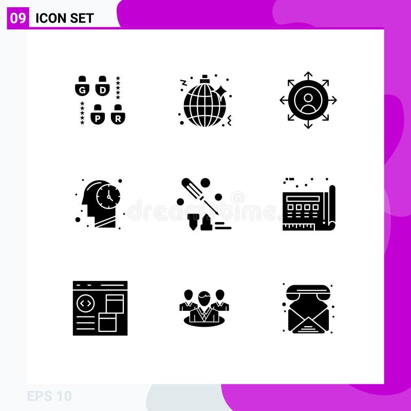 Stock Vector Icon Pack of 9 Line Signs and Symbols for Blue, Equipment ...