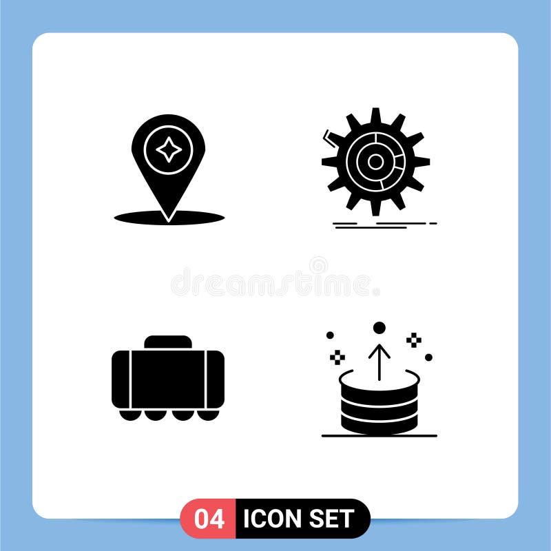 4 Creative Icons Modern Signs and Symbols of Map, Railroad, Location ...