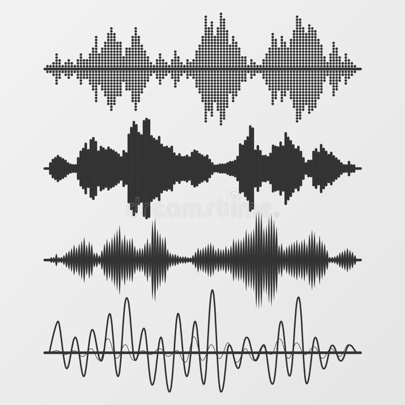 Set of vector sound waves stock vector. Illustration of radio - 58426041