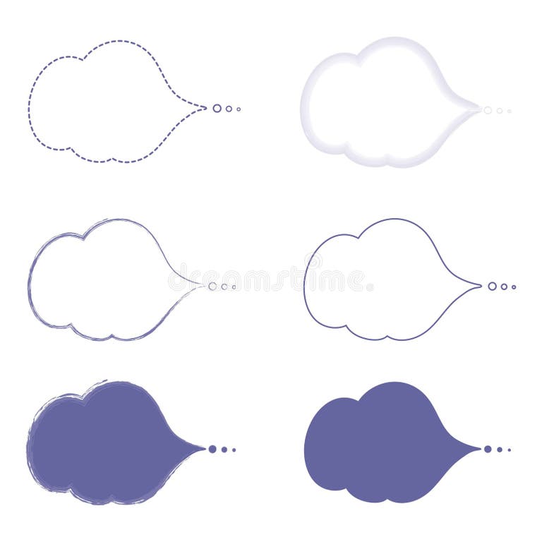 Set of Vector Speech Bubbles, Chat Bubbles or Dialogue Boxes Stock ...