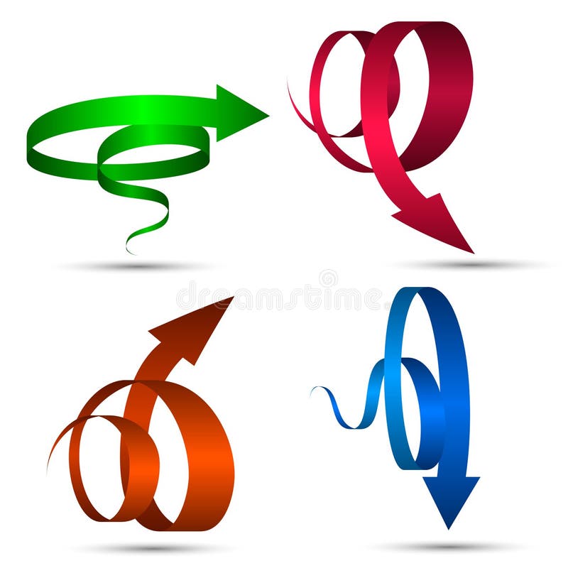 Set of spiral arrows. stock vector. Illustration of creativity - 28992170 Set of spiral arrows. stock vector. Illustration of creativity - 28992170