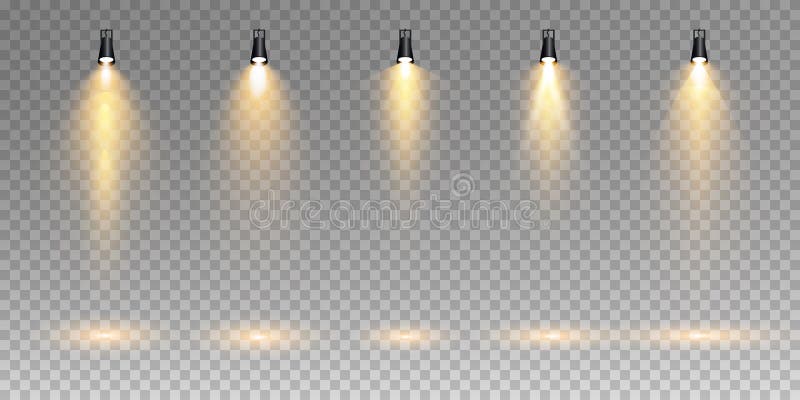 Set of Vector Spotlights. Various Forms of Light. Stage Spotlights ...