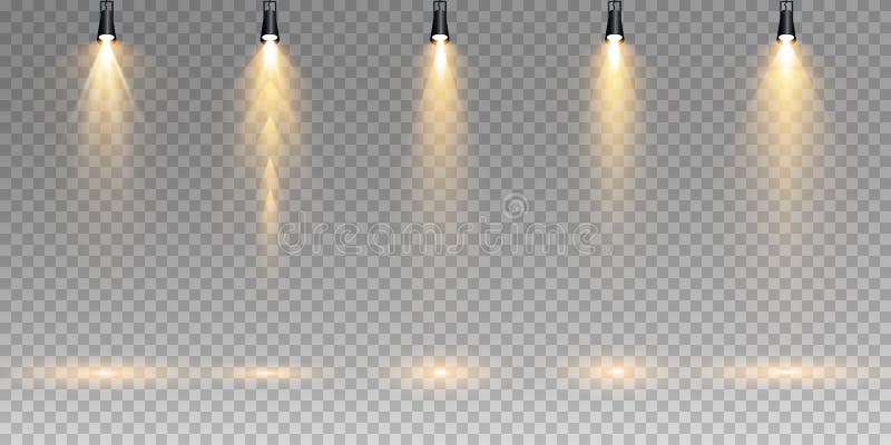 Set of Vector Spotlights. Various Forms of Light. Stage Spotlights ...