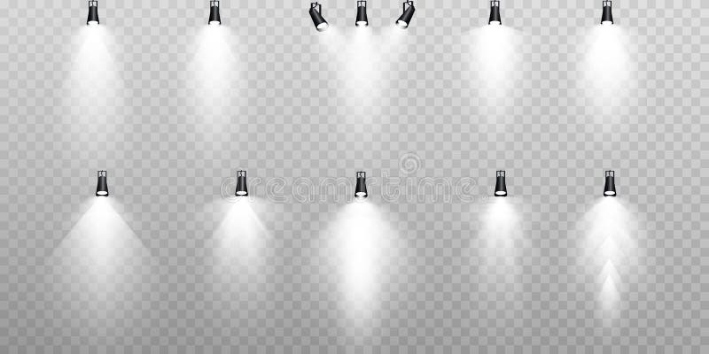 Set of Vector Spotlights. Various Forms of Light. Stage Spotlights ...