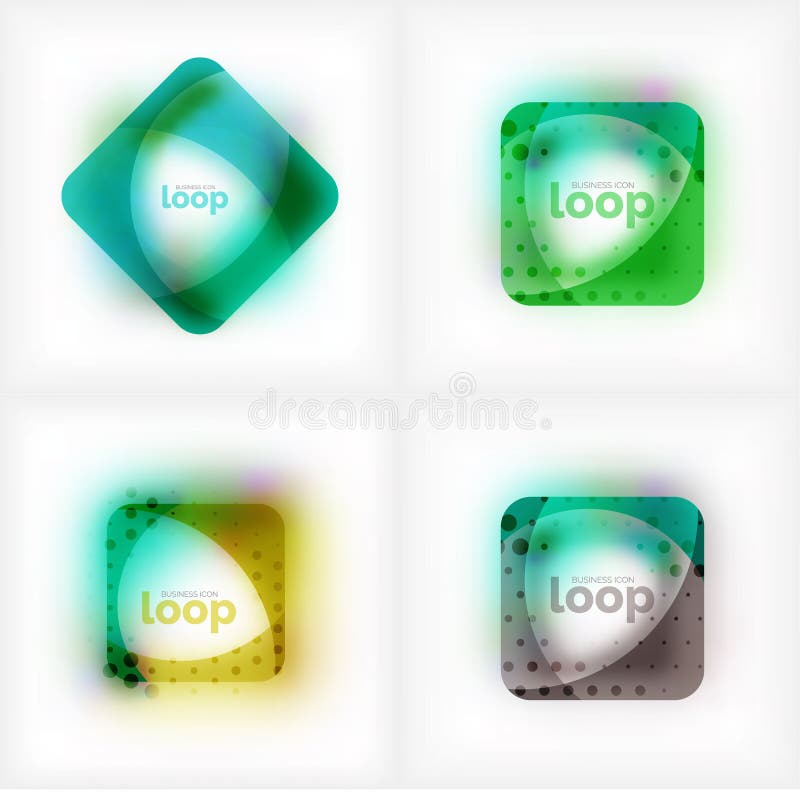 Set of Vector Square Loop Business Symbols, Geometric Icons Created of ...