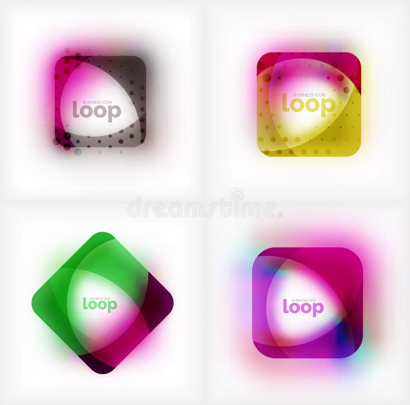 Set of Vector Square Loop Business Symbols, Geometric Icons Created of ...