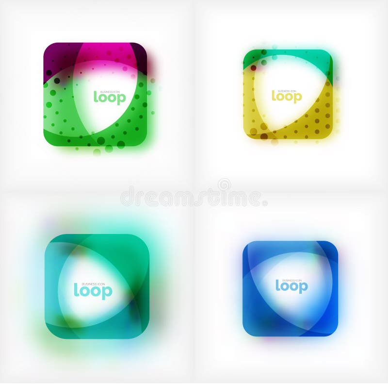 Set of Vector Square Loop Business Symbols, Geometric Icons Created of ...