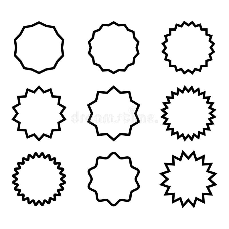 Set of Vector Starburst, Sunburst Badges. Flat Style Labels, Stickers ...